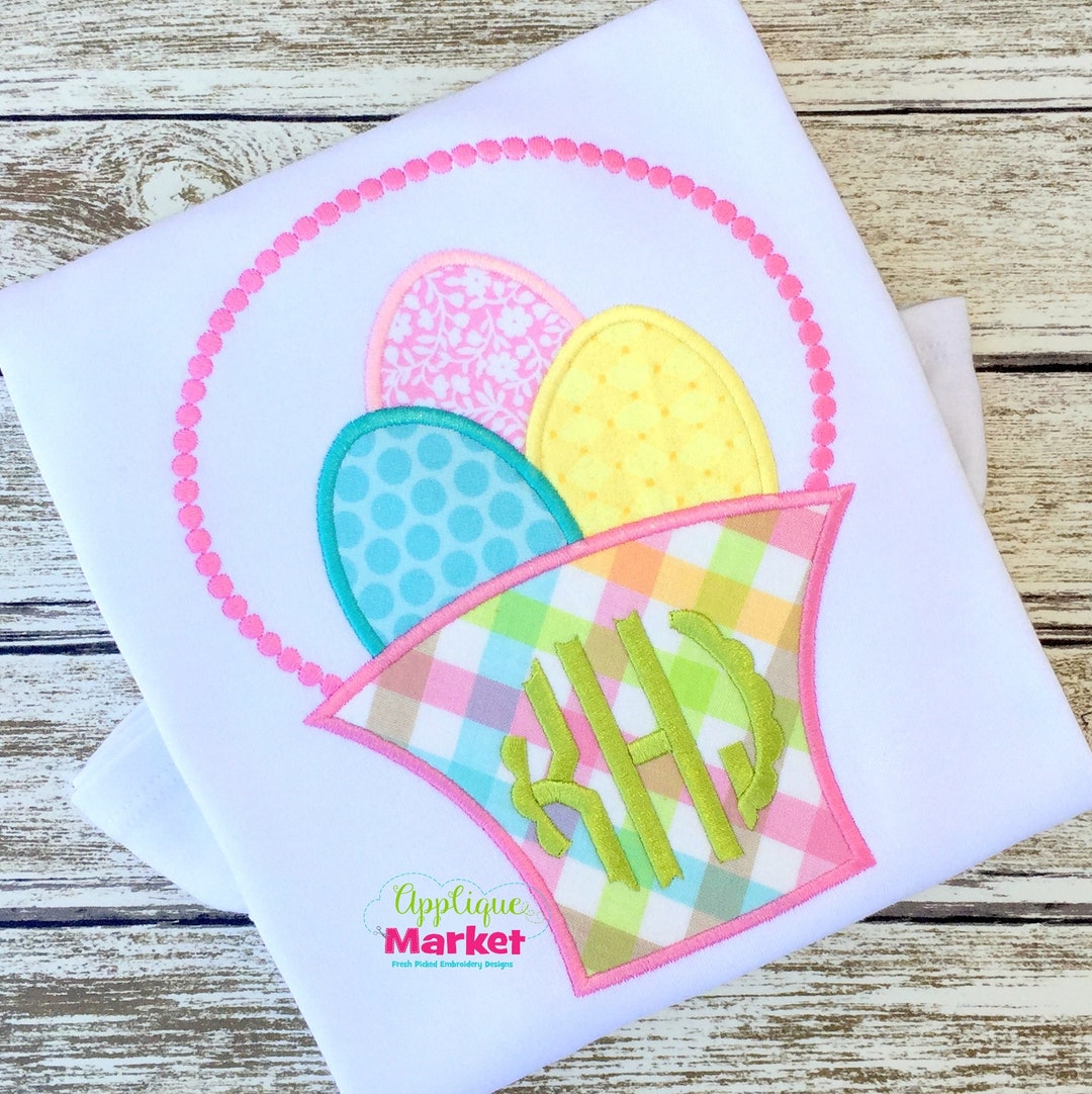 Machine Embroidery Design Applique Easter Basket With Trim INSTANT ...