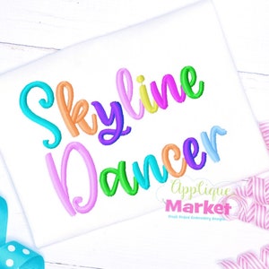 Machine Embroidery Design Skyline Dancer Satin Font INSTANT DOWNLOAD - Etsy