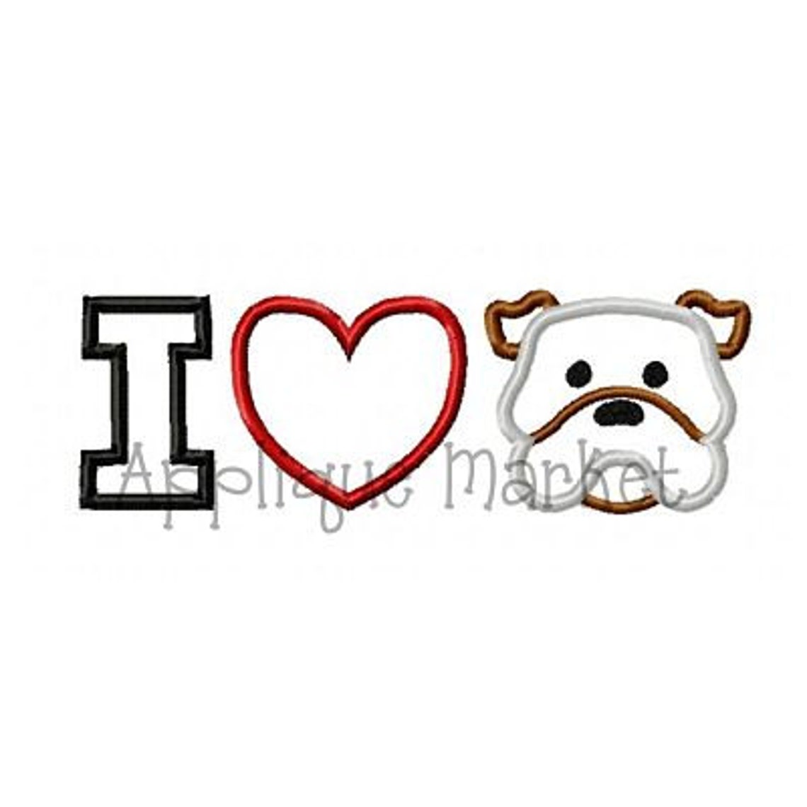 Machine Embroidery Design Applique I Heart Dog INSTANT - Etsy
