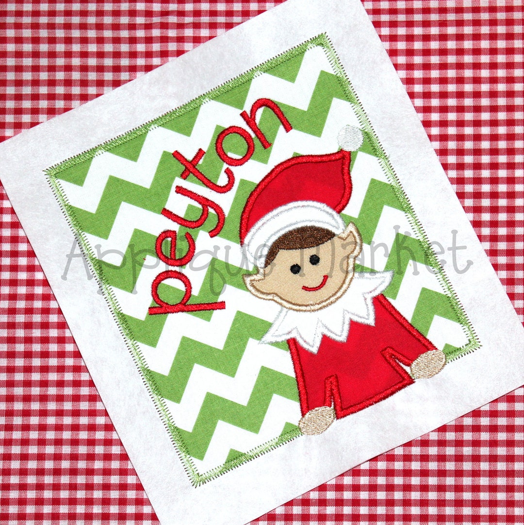 Machine Embroidery Design Applique Elf in Box INSTANT DOWNLOAD - Etsy