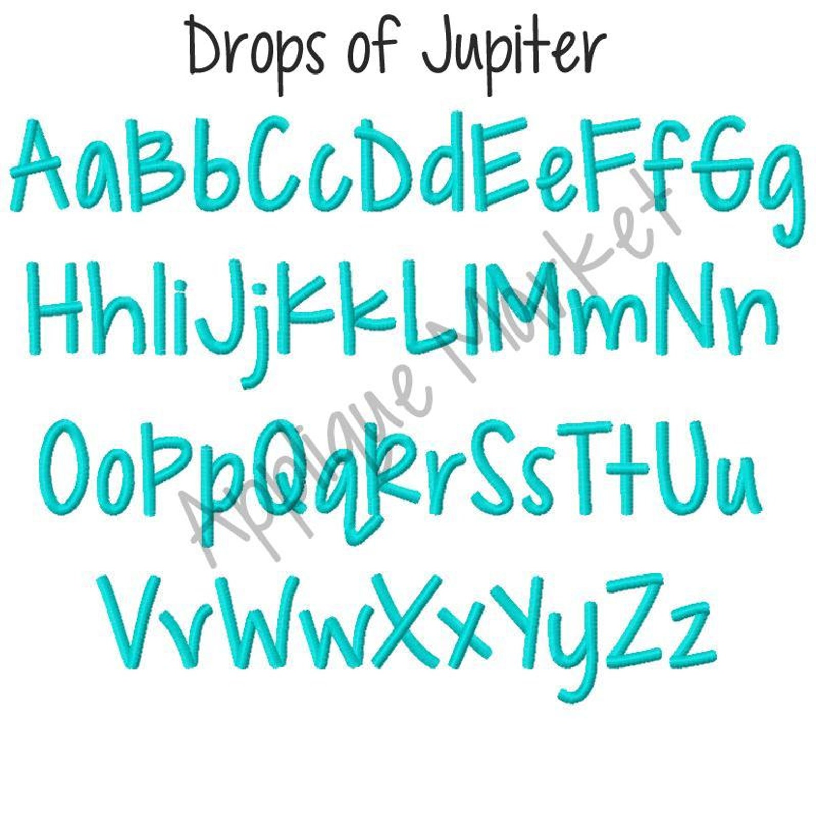 Machine Embroidery Design Font Monogram Drops of Jupiter - Etsy