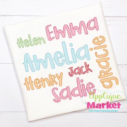 Sketch Fill Embroidery Font Set Instant Download - Etsy