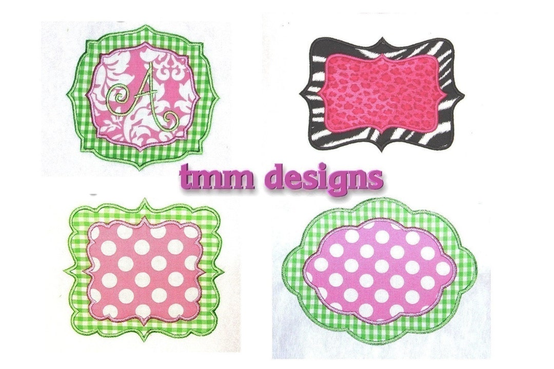 Machine Embroidery Applique Design Frame Set INSTANT DOWNLOAD - Etsy