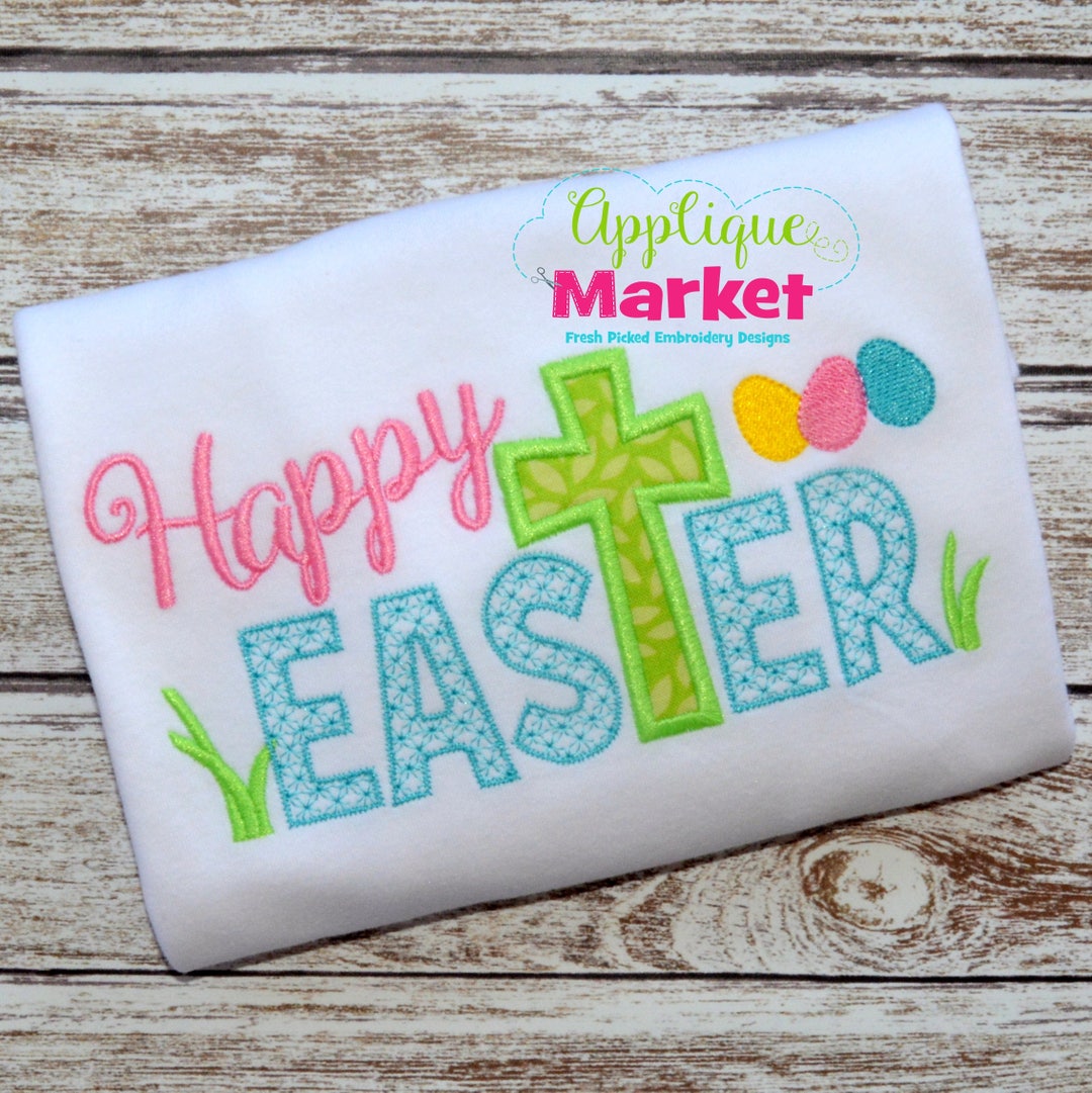 Machine Embroidery Design Embroidery Happy Easter Applique INSTANT ...