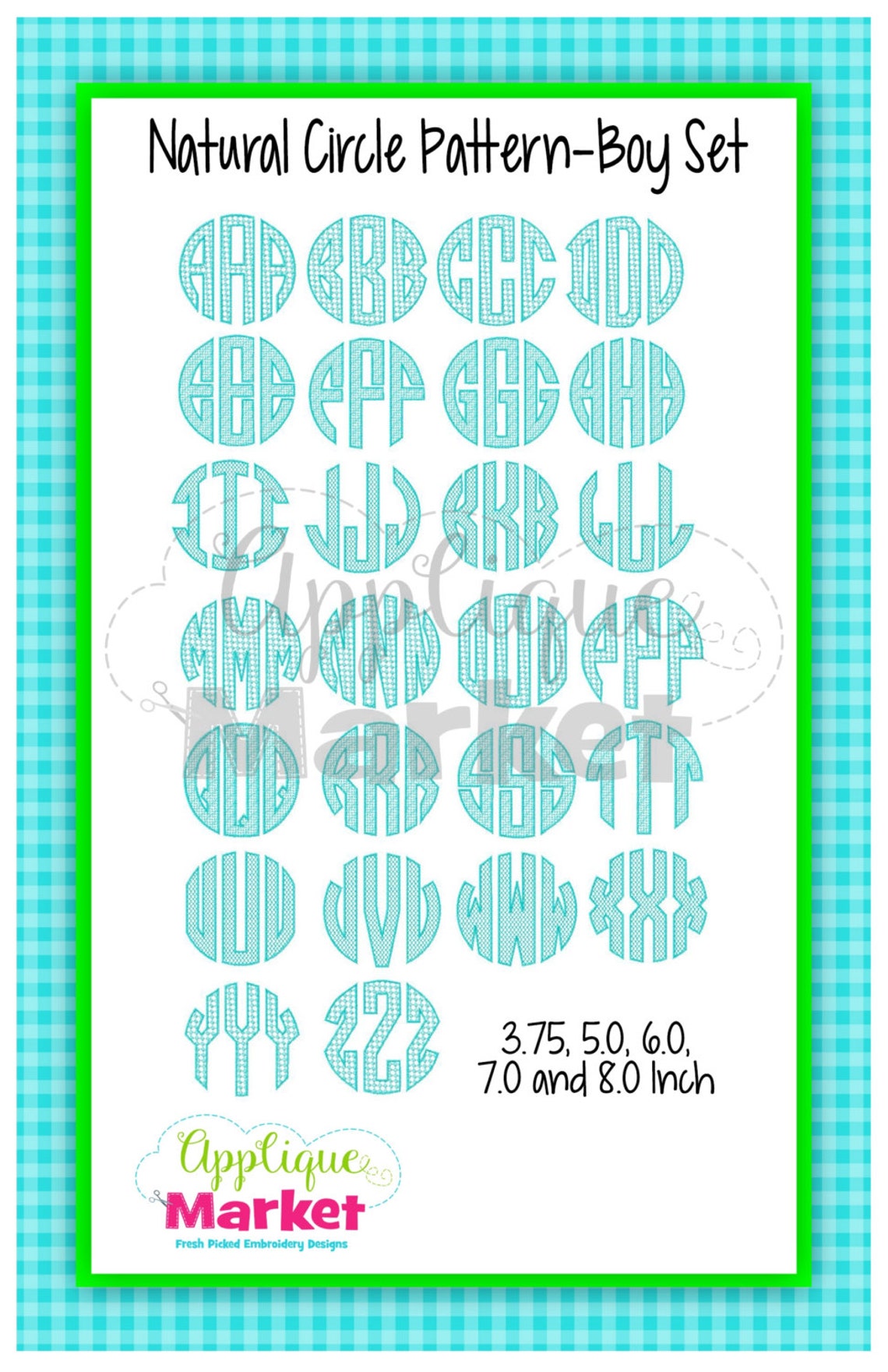 Machine Embroidery Design Embroidery Round Monogram | Etsy