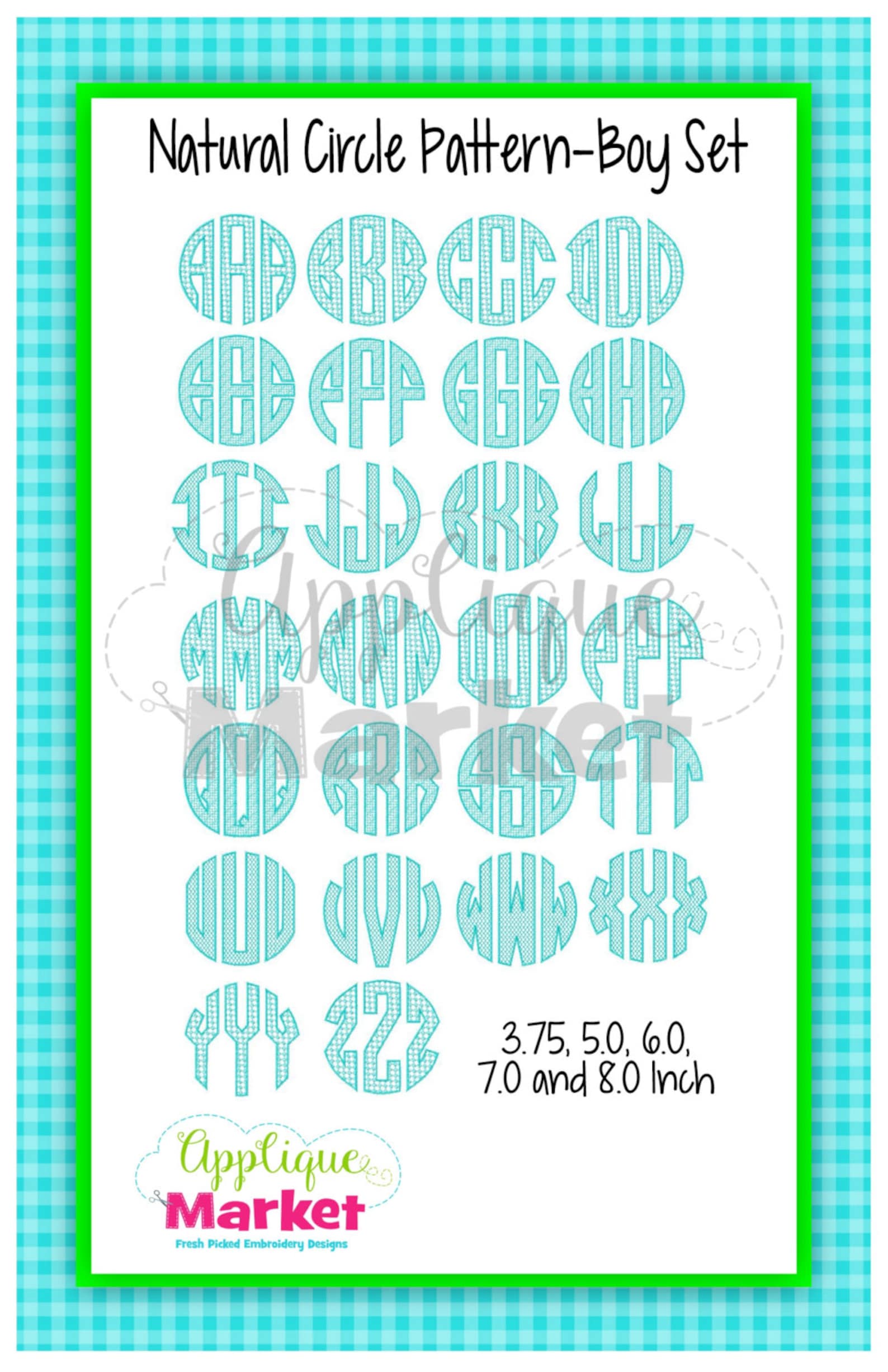 Machine Embroidery Design Embroidery Round Monogram Patterns-graph Font ...