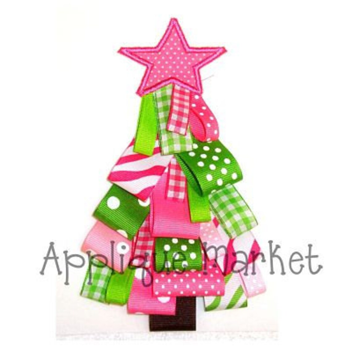 Machine Embroidery Design Applique Ribbon Christmas Tree - Etsy