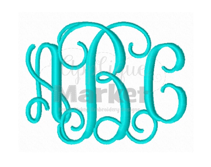 Machine Embroidery Design Fishtail Monogram Sketch Fill Font INSTANT ...