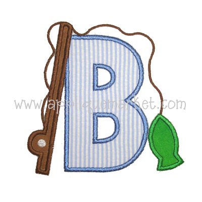Machine Embroidery Design Applique Fish Alphabet INSTANT - Etsy