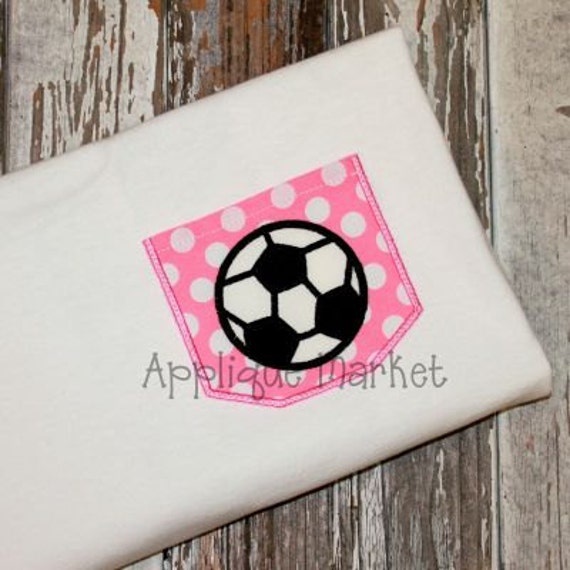 Machine Embroidery Design Applique Appli-pocket 2 With Soccer | Etsy