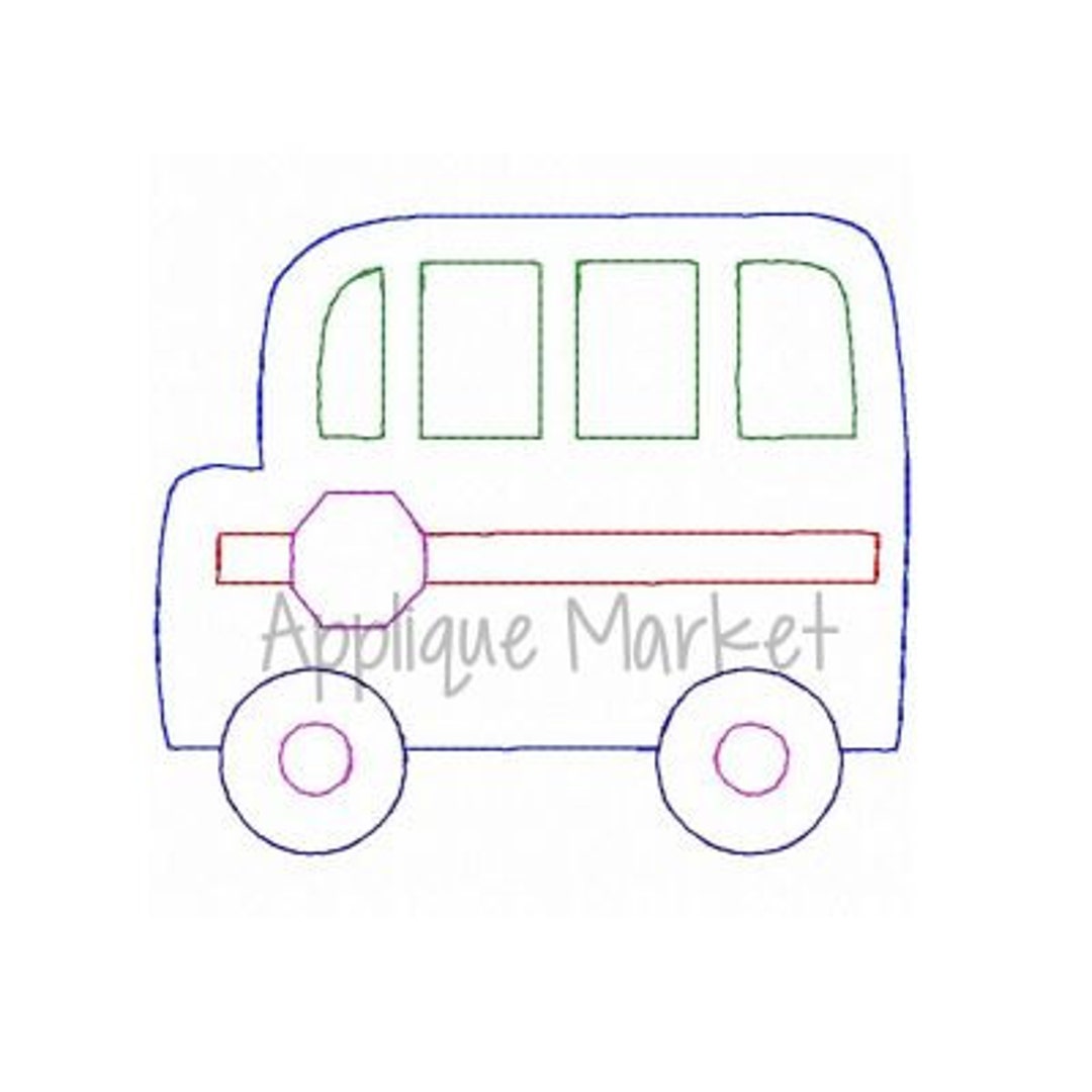 Machine Embroidery Design School Bus Vintage INSTANT DOWNLOAD - Etsy