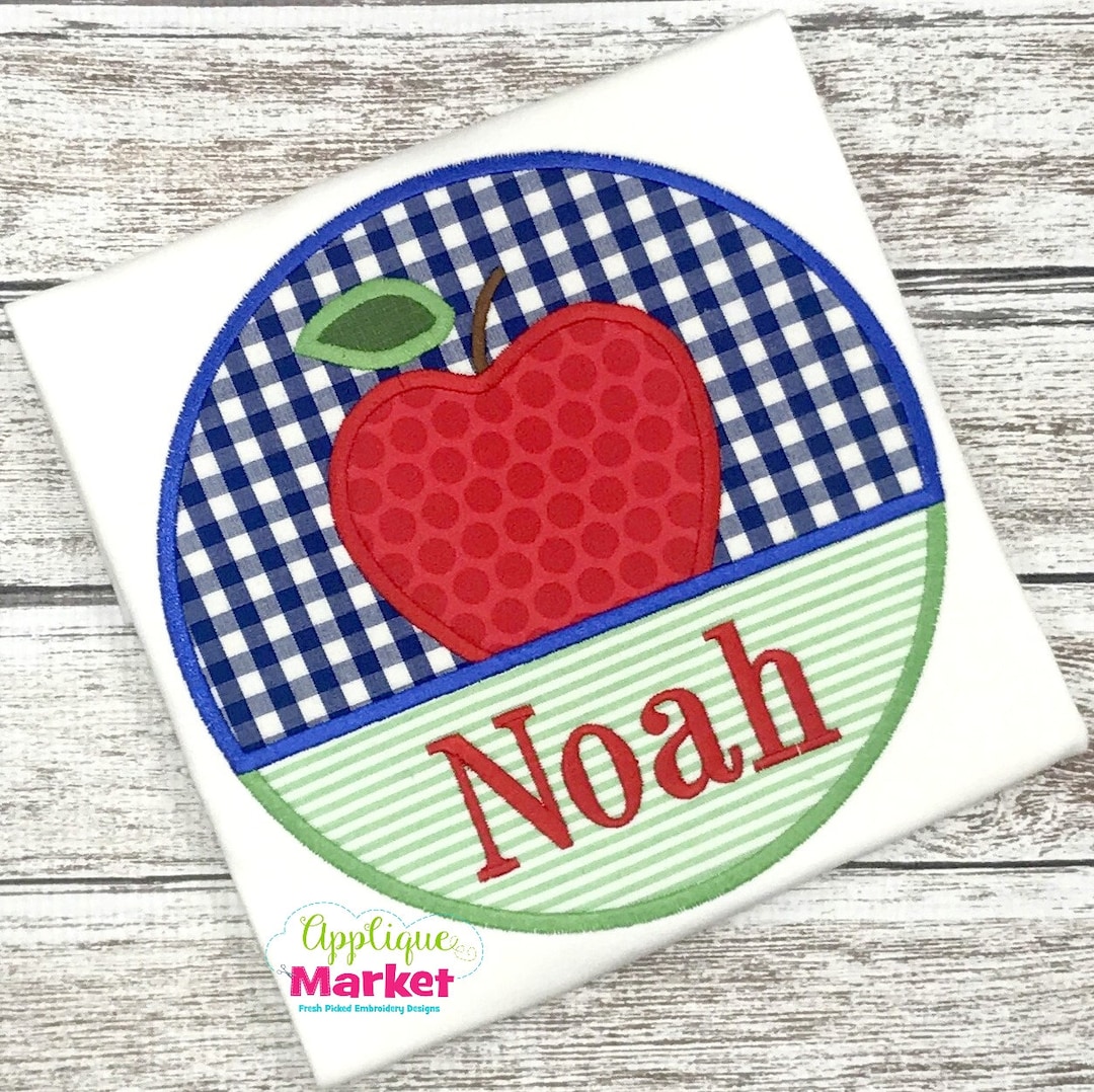 Machine Embroidery Design Applique Apple Circle INSTANT DOWNLOAD - Etsy