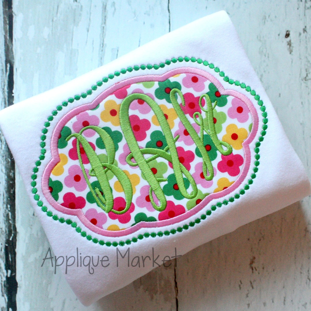 Machine Embroidery Design Applique Scallop Oval Beaded INSTANT DOWNLOAD ...