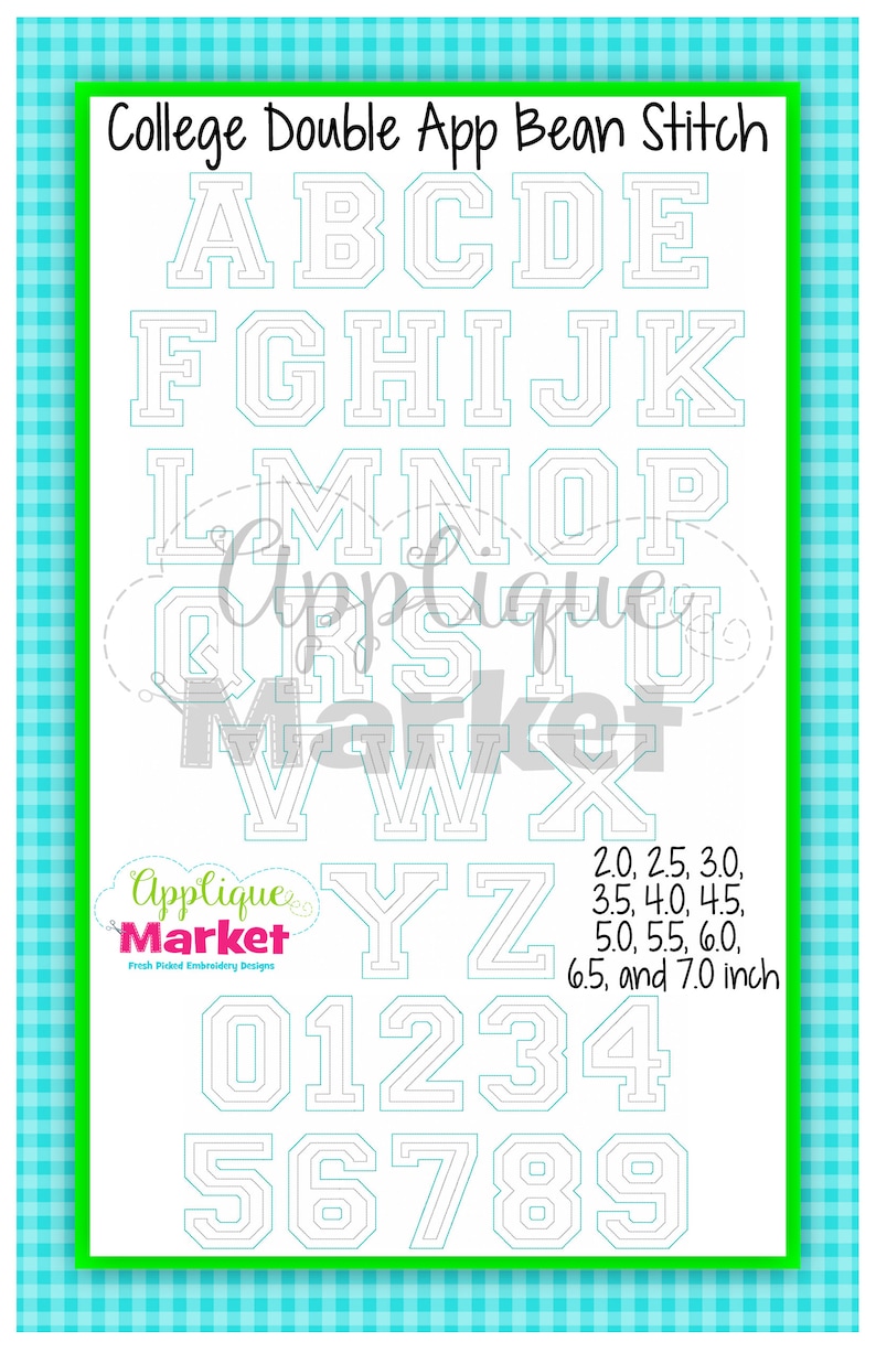 Machine Embroidery Design Applique College Double Applique Bean Stitch ...