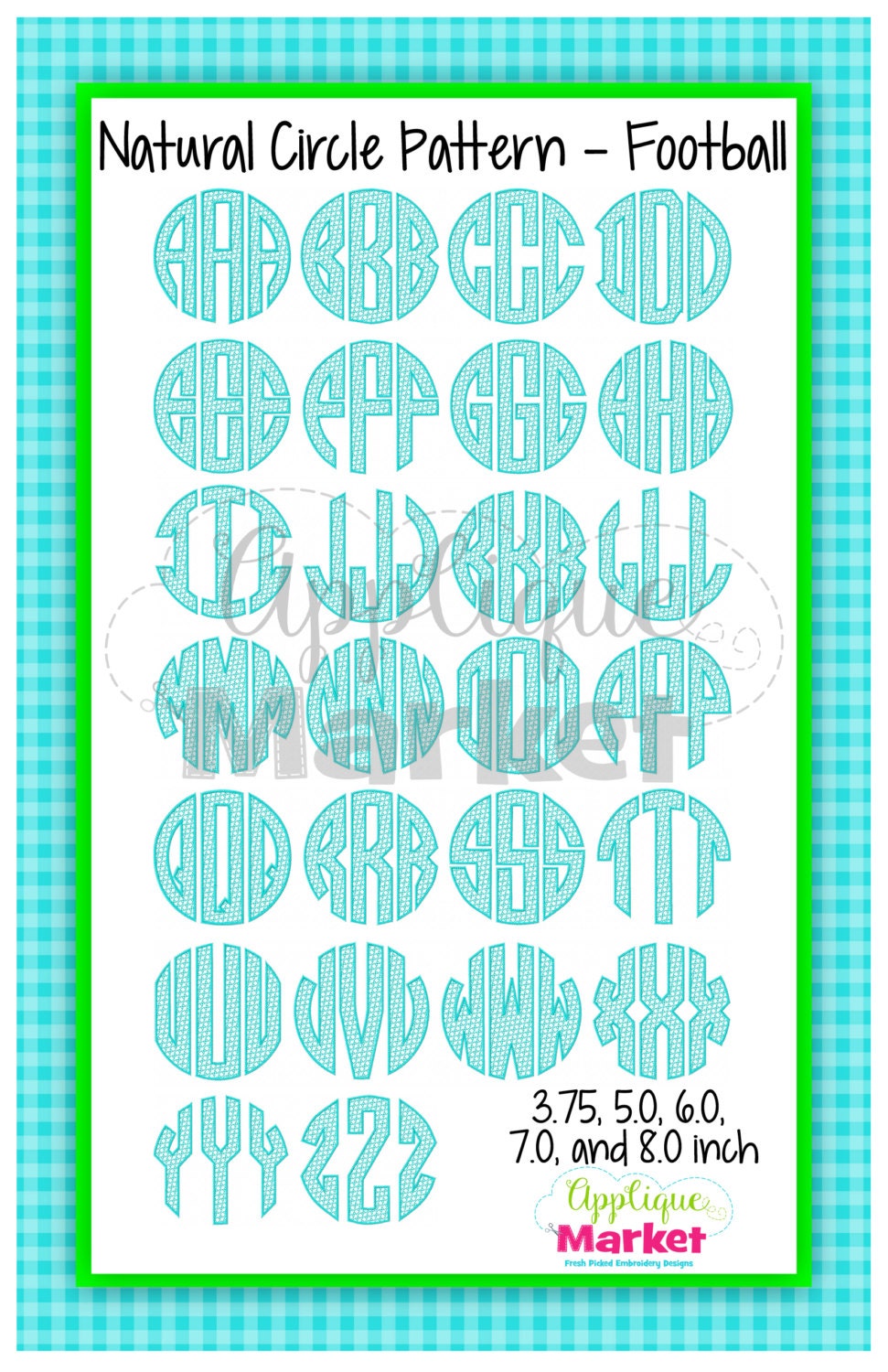 Machine Embroidery Design Embroidery Round Monogram | Etsy