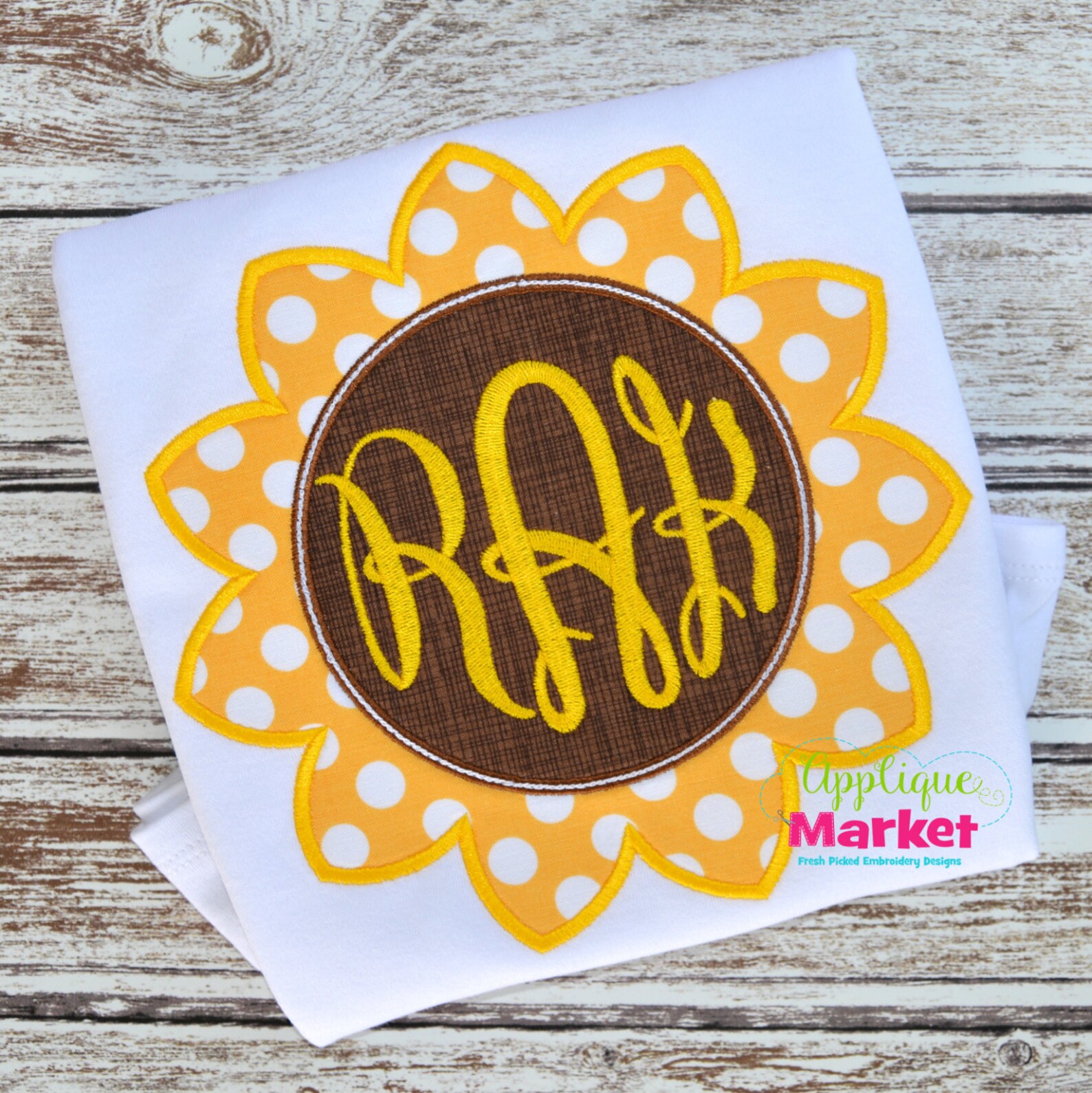 Machine Embroidery Design Embroidery Sunflower Frame Applique | Etsy