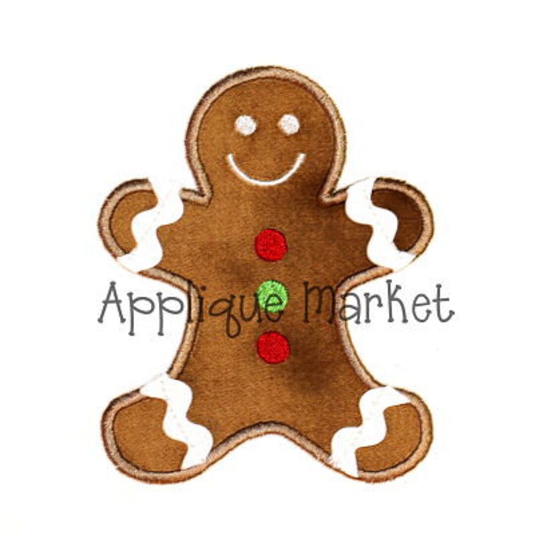 Machine Embroidery Design Applique Gingerbread Boy INSTANT DOWNLOAD - Etsy