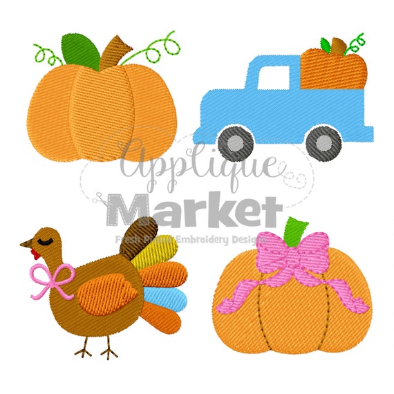 Machine Embroidery Design Fall Mini Filled Embroidery Bundle - Etsy