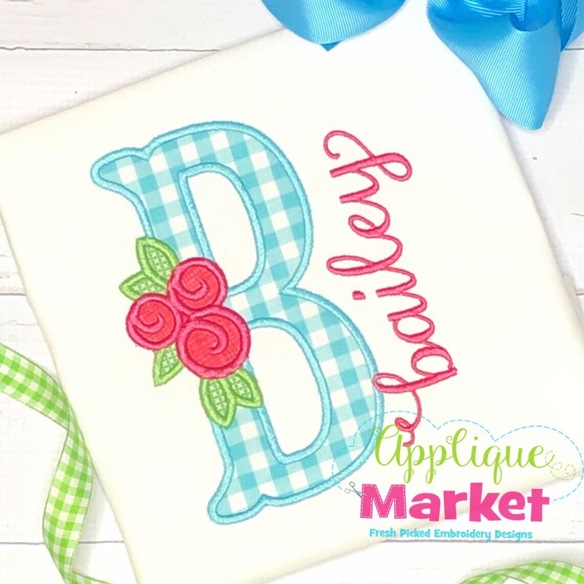 Machine Embroidery Design Fishtail Rose Applique Font INSTANT DOWNLOAD ...