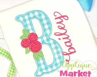 Machine Embroidery Design Fishtail Monogram Applique Font INSTANT ...