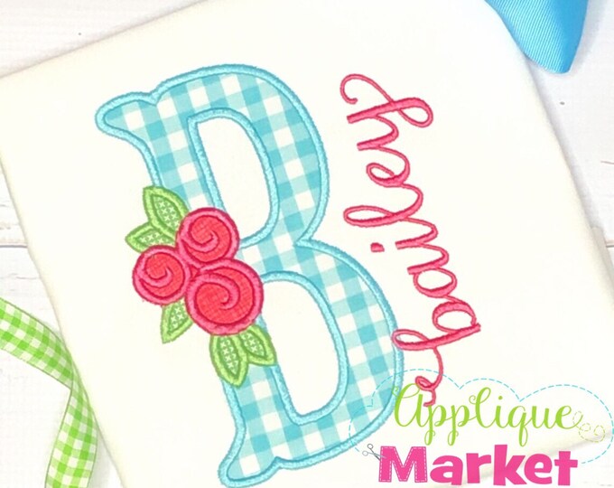 Machine Embroidery Design Fishtail Rose Applique Font INSTANT - Etsy
