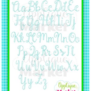 Machine Embroidery Design Market Script Vintage Alphabet Font INSTANT ...