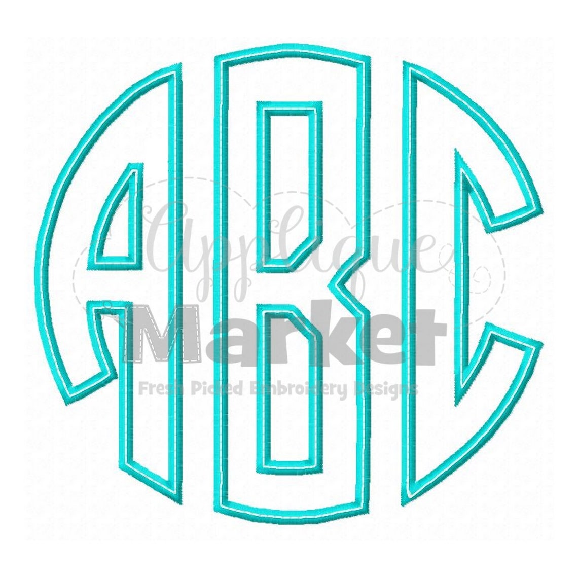 Machine Embroidery Design Applique Natural Circle Monogram Applique ...