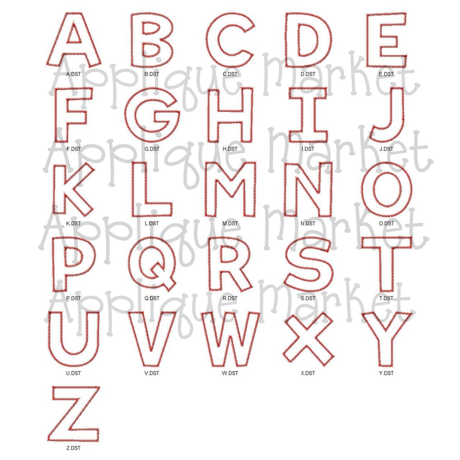 Machine Embroidery Design Applique Block Monogram Applique Alphabet ...