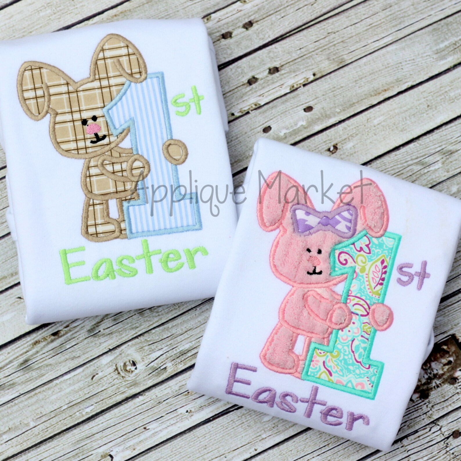 Machine Embroidery Design Applique My First Easter Boy and Girl Set ...