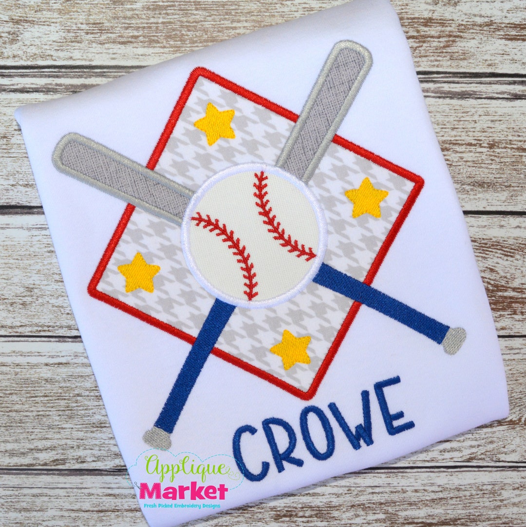 Machine Embroidery Design Embroidery Bats Ball Plate INSTANT DOWNLOAD ...