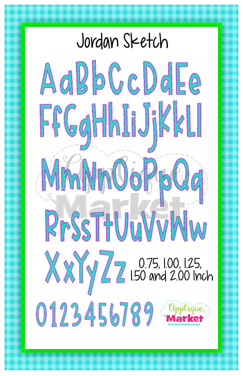 Machine Embroidery Design Jordan Alphabet Sketch Font INSTANT DOWNLOAD ...