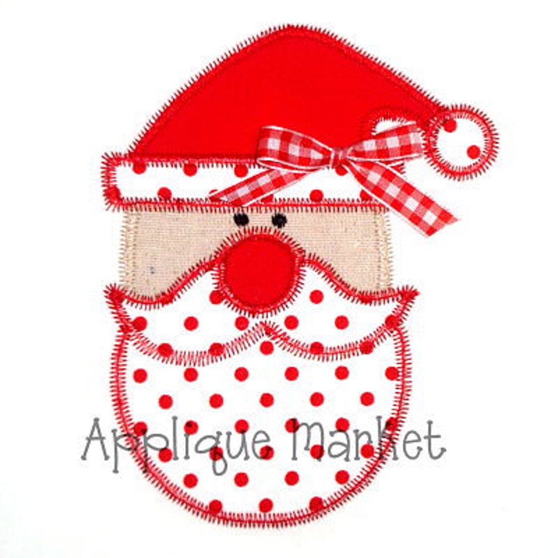 Machine Embroidery Design Applique Santa Zig Zag INSTANT DOWNLOAD - Etsy