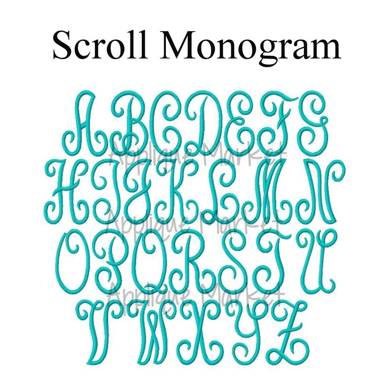 Machine Embroidery Design Alphabet Scroll Monogram Large - Etsy