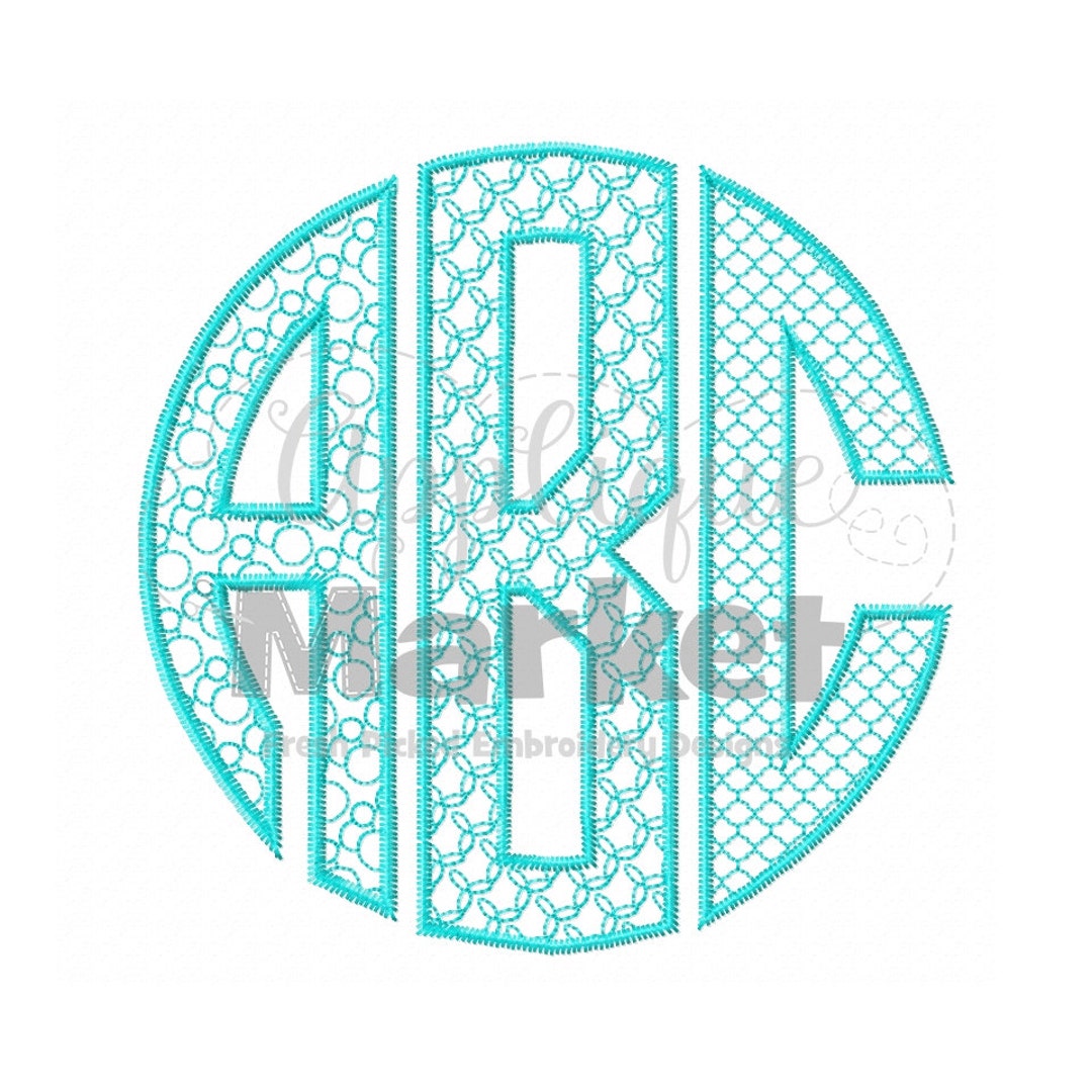 Machine Embroidery Design Embroidery Round Monogram Patterns-circles ...