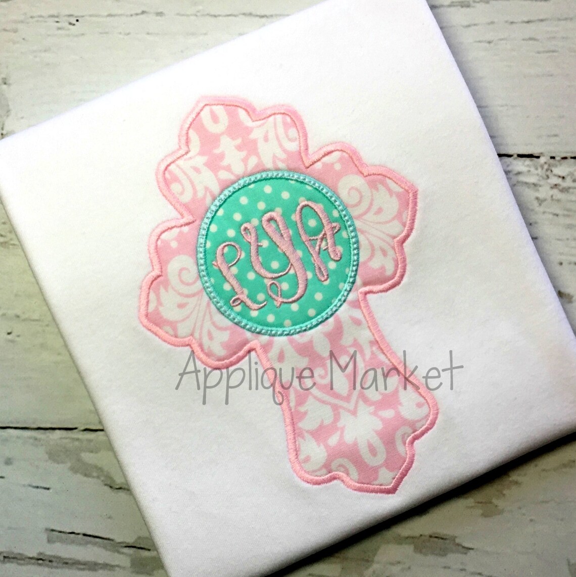 Machine Embroidery Design Applique Cross With Circle INSTANT - Etsy