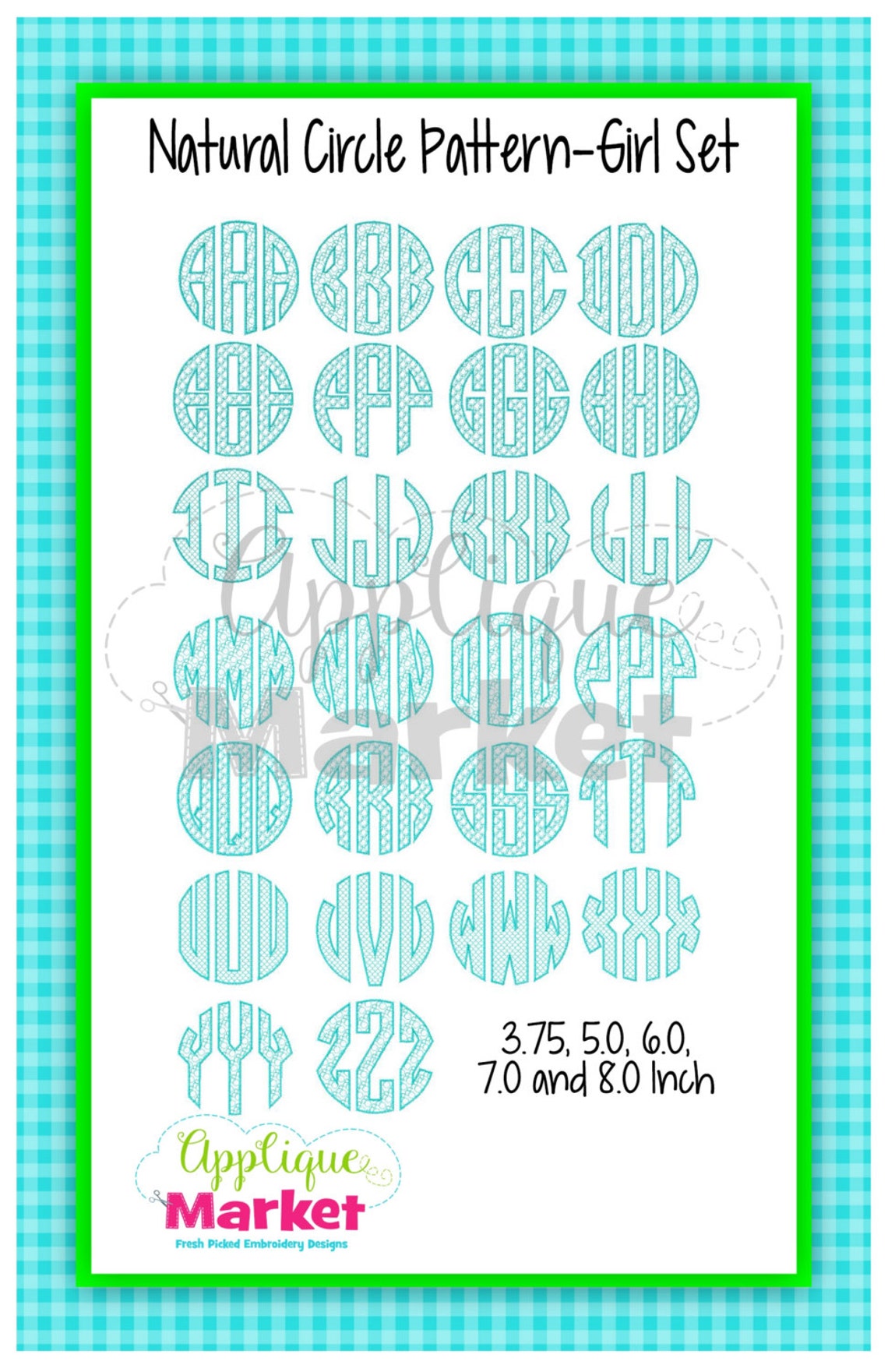 Machine Embroidery Design Embroidery Round Monogram | Etsy