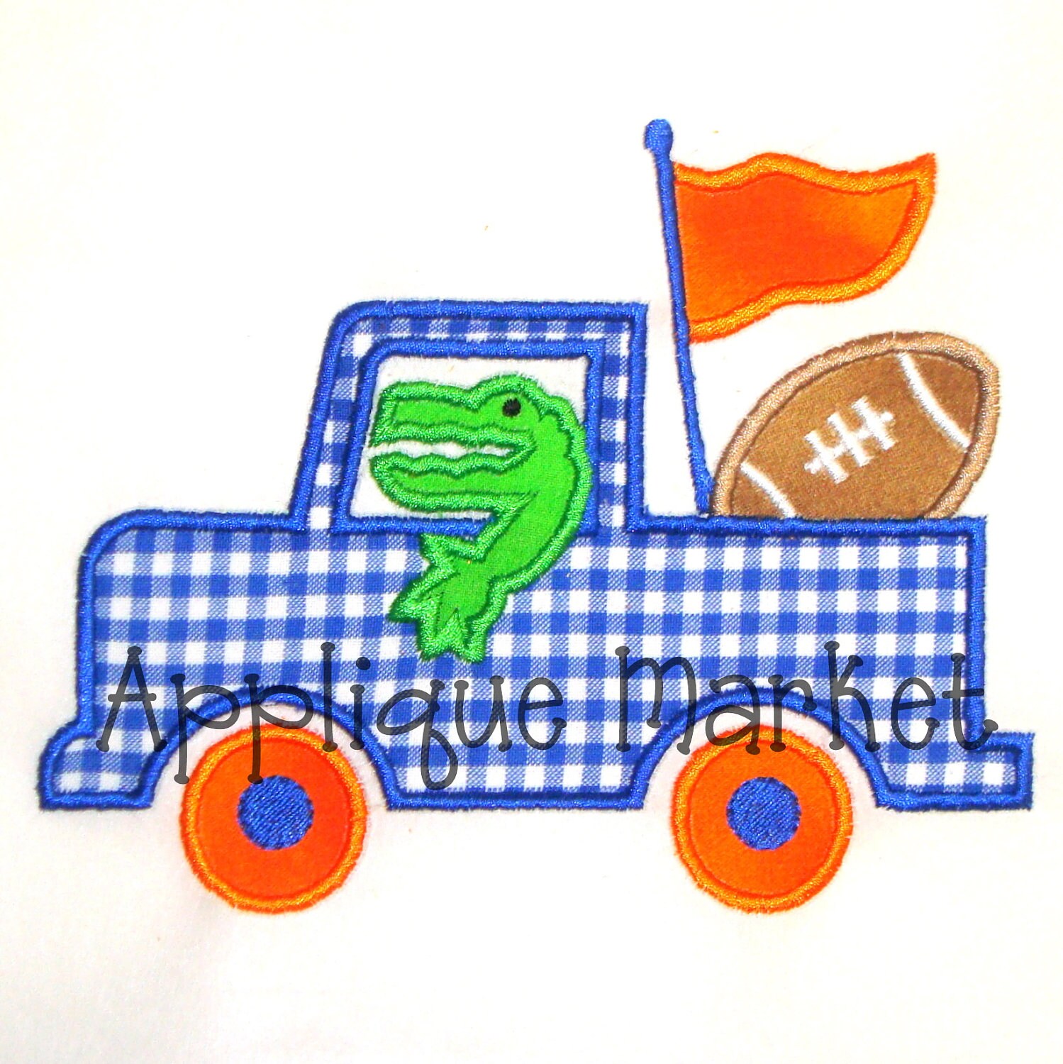 Machine Embroidery Design Applique Gator Football Truck | Etsy