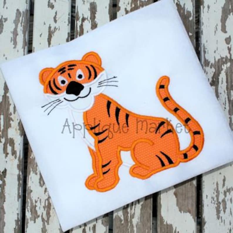 Machine Embroidery Design Applique Tiger 2 INSTANT DOWNLOAD - Etsy