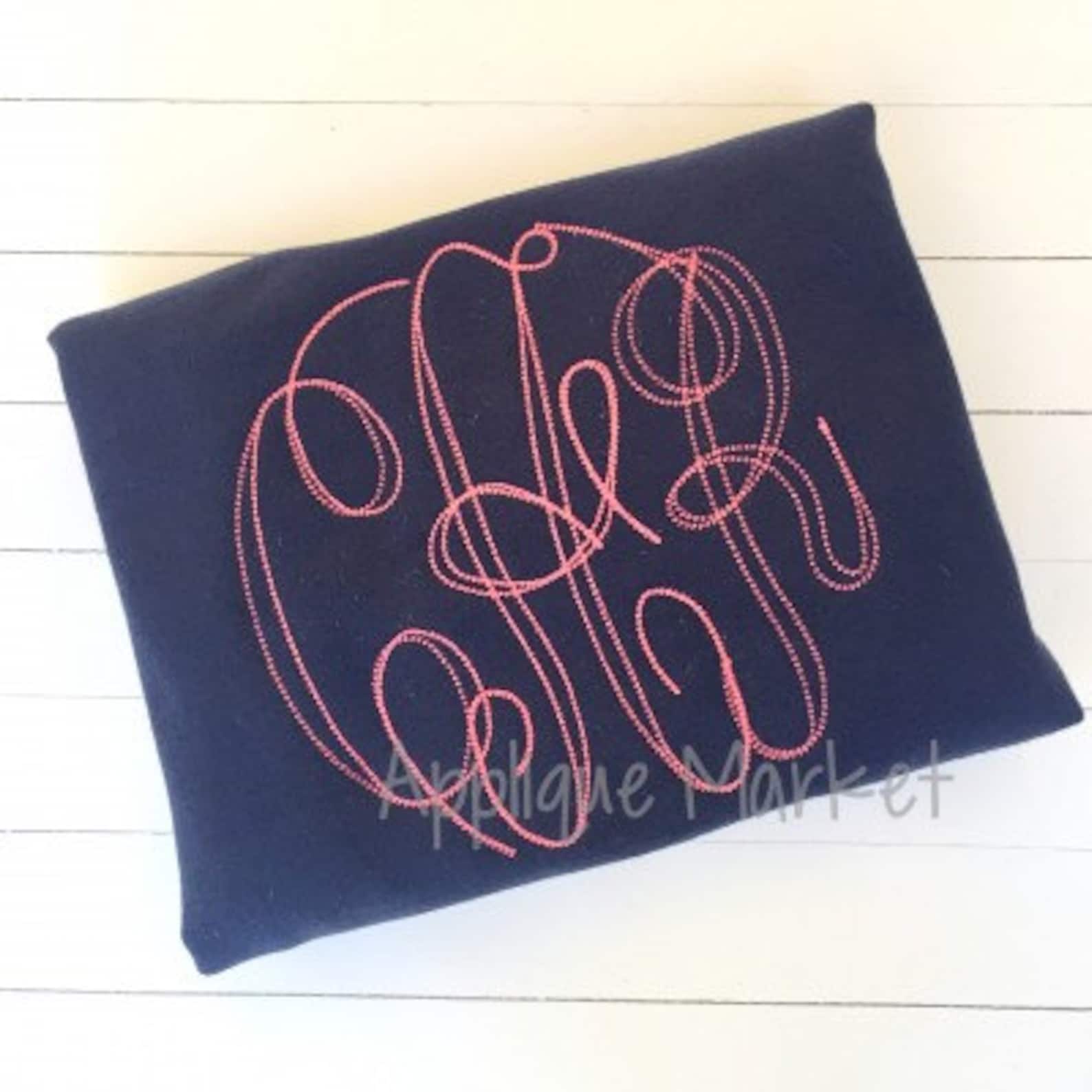 Machine Embroidery Design Embroidery Grand Monogram Bean Floss Stitch ...