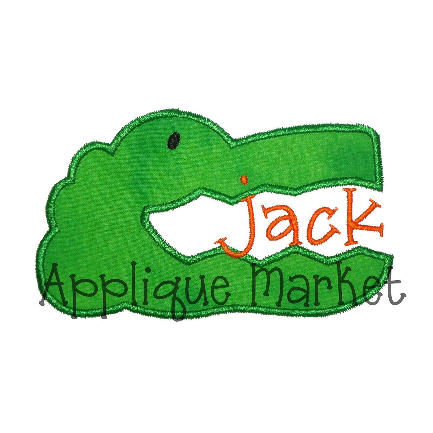 Machine Embroidery Design Applique Gator Head 5 Sizes INSTANT DOWNLOAD ...