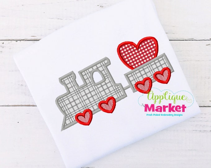 Valentines Day Train With Hearts Applique Lovely Train for Little Boys ...
