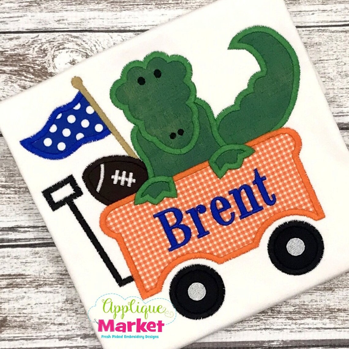 Machine Embroidery Design Applique Gator Wagon INSTANT DOWNLOAD - Etsy