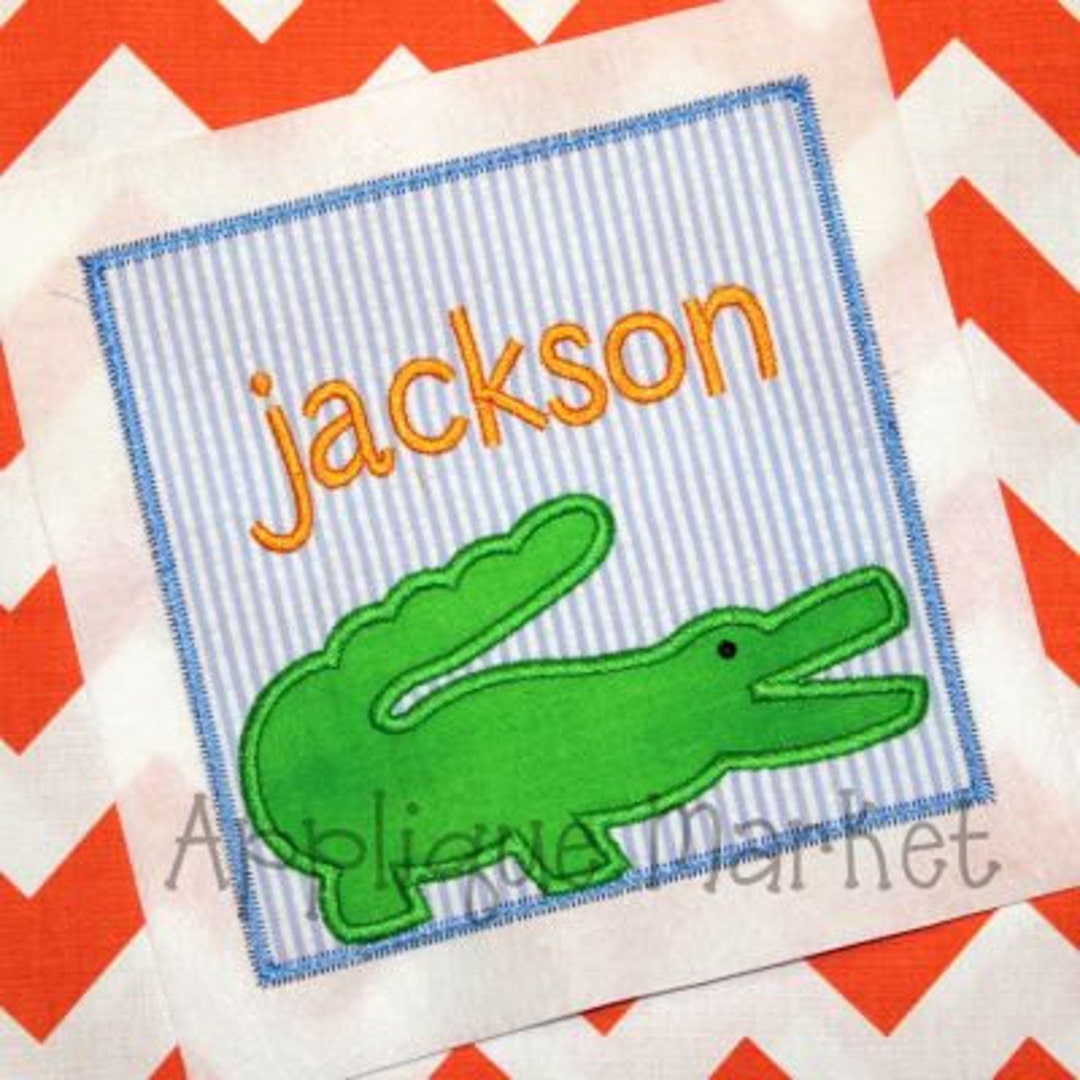 Machine Embroidery Design Applique Gator 2 Square INSTANT DOWNLOAD - Etsy
