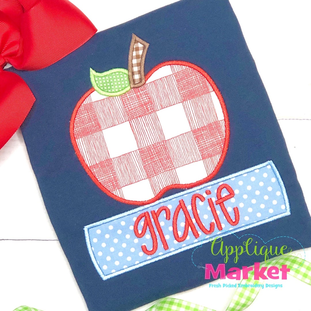 Machine Embroidery Design Embroidery Apple Book Satin Applique INSTANT ...
