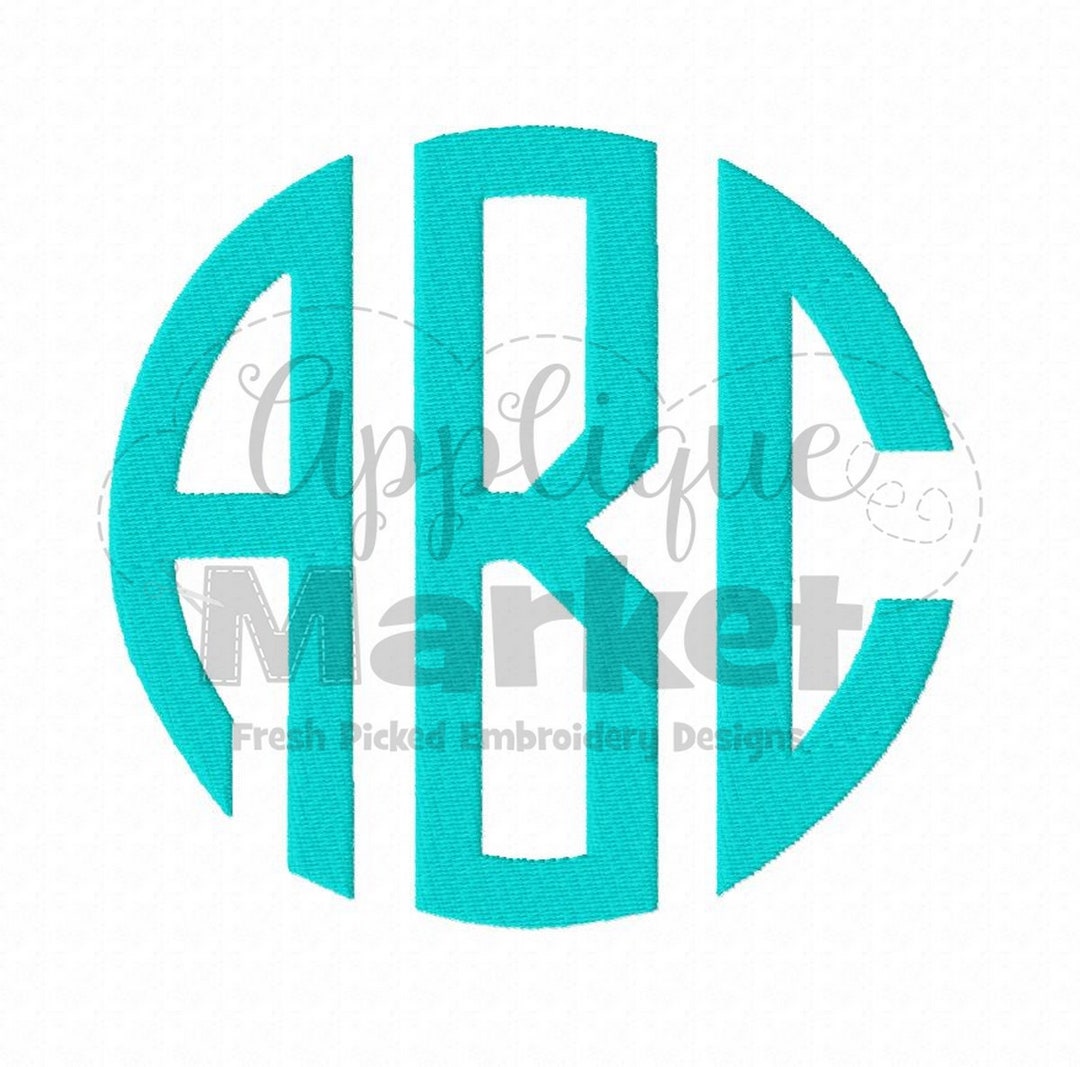 Machine Embroidery Design Embroidery Natural Circle Monogram Filled ...