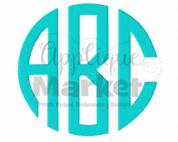 Machine Embroidery Design Embroidery Natural Circle Monogram - Etsy