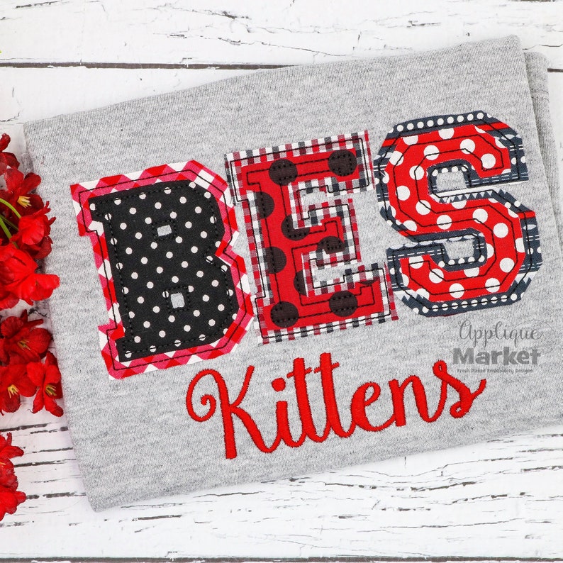 Machine Embroidery Design Applique College Double Applique Bean Stitch ...