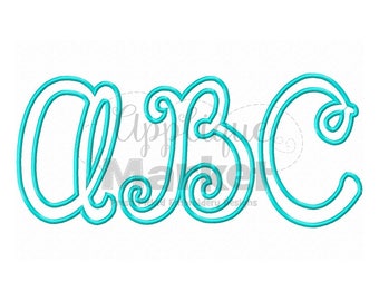 Machine Embroidery Design Casual Cursive Applique Alphabet Satin Stitch ...