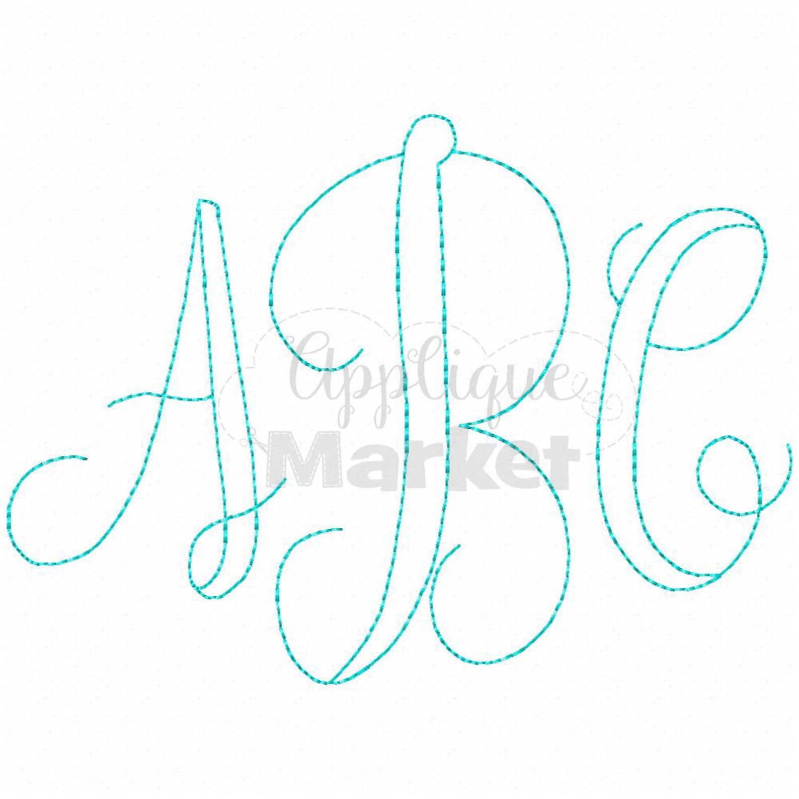 Machine Embroidery Design Caroline Monogram Vintage Stitch - Etsy
