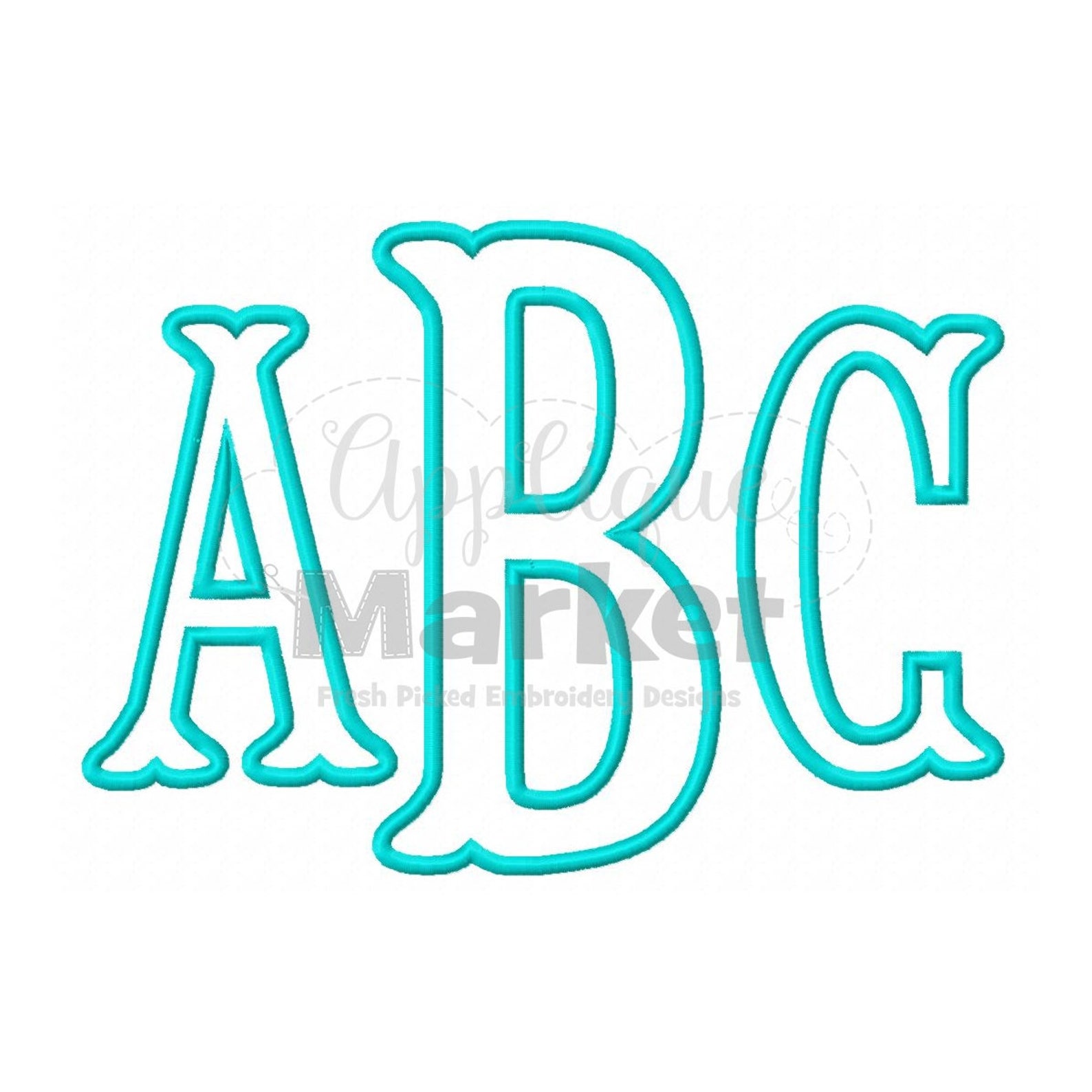 Machine Embroidery Design Fishtail Monogram Applique Font - Etsy